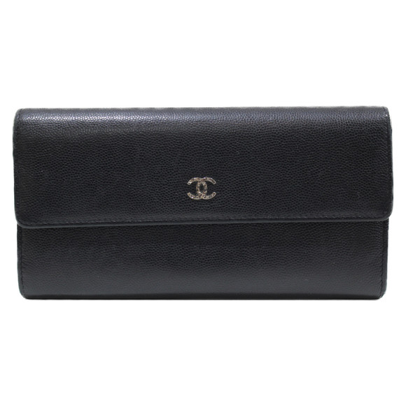 CHANEL | Bags | Chanel Coco Caviar Black Mark Skin Wallet Long | Poshmark